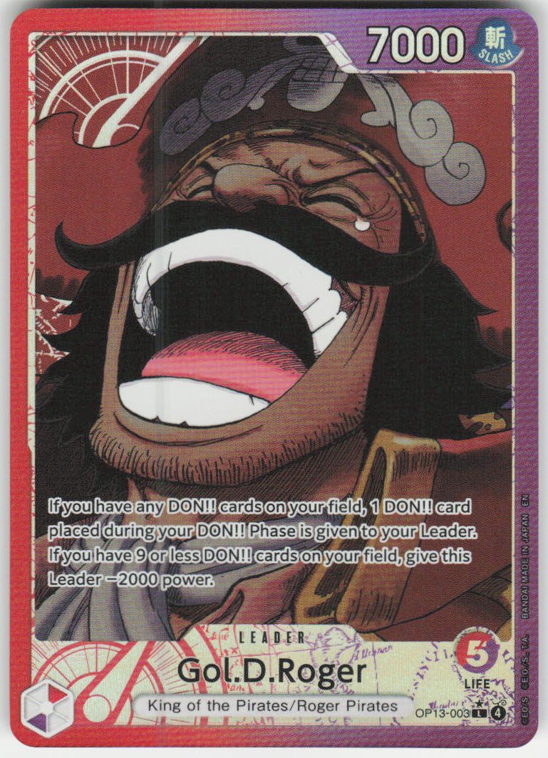 Gol.D.Roger (003) (Alternate Art) L Carrying On His Will OP13-003 NM ...