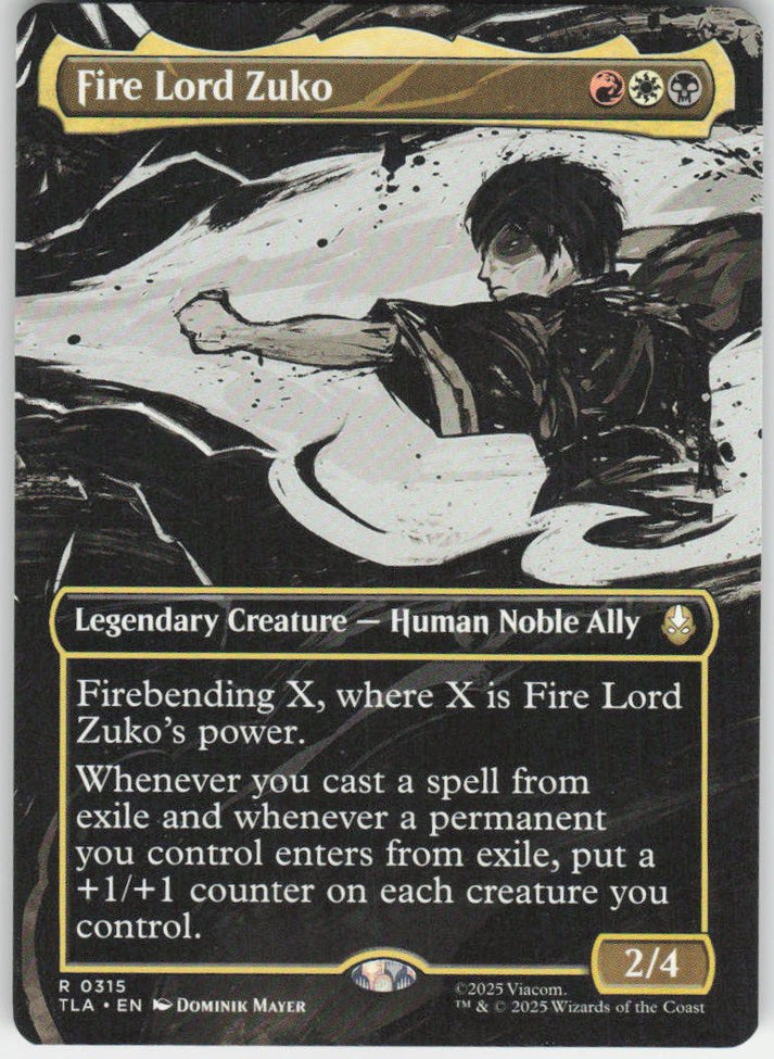 Fire Lord Zuko (Borderless) R Avatar: The Last Airbender 315 NM ...