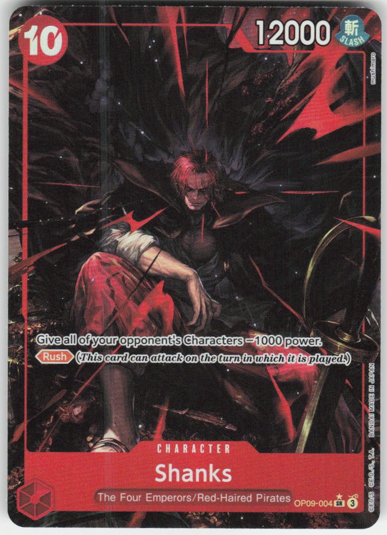 Shanks (004) (Alternate Art) SR Emperors in the New World OP09-004 NM ...