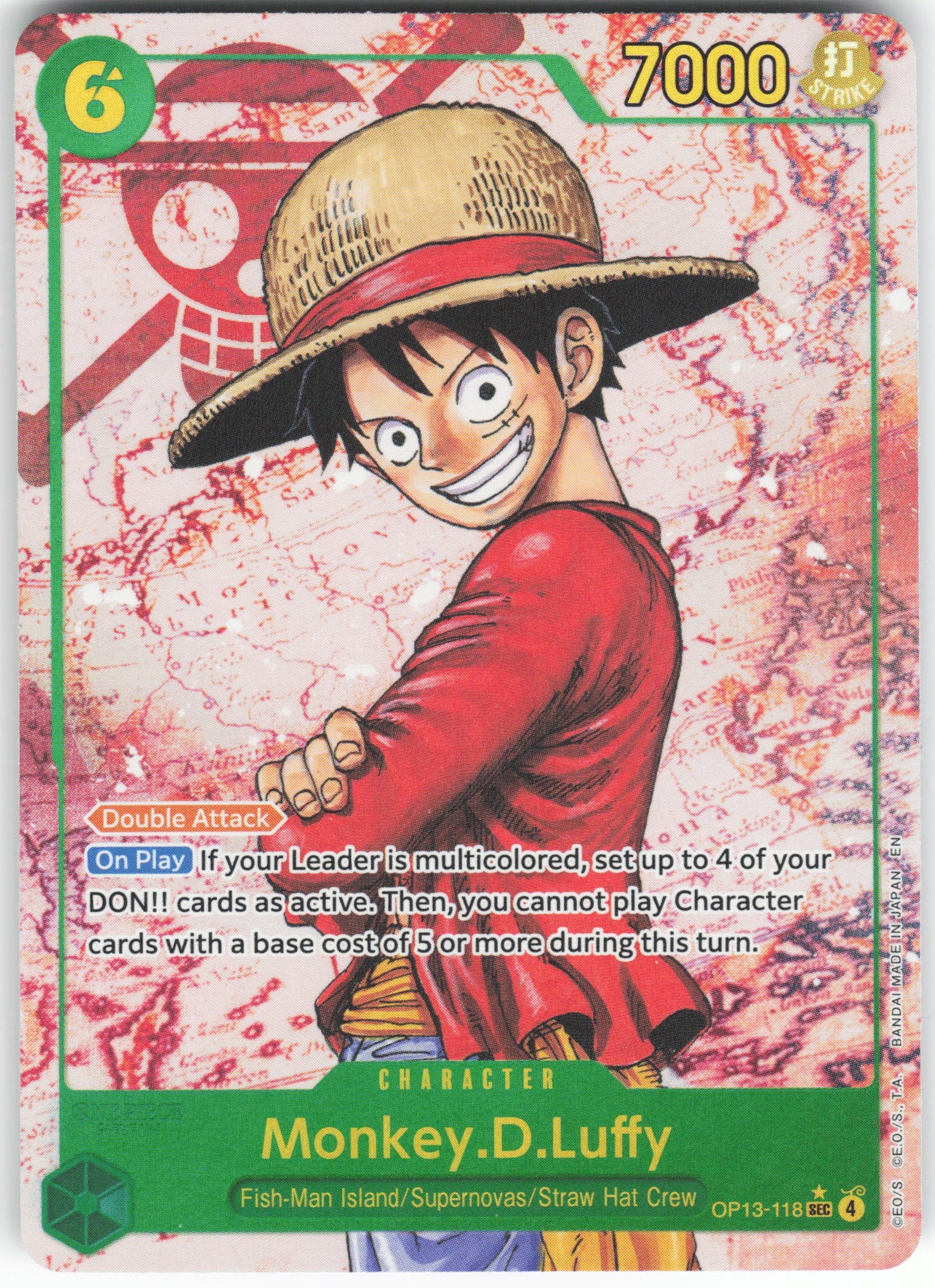 Monkey.D.Luffy (118) (Parallel) SEC Carrying On His Will OP13-118 NM ...