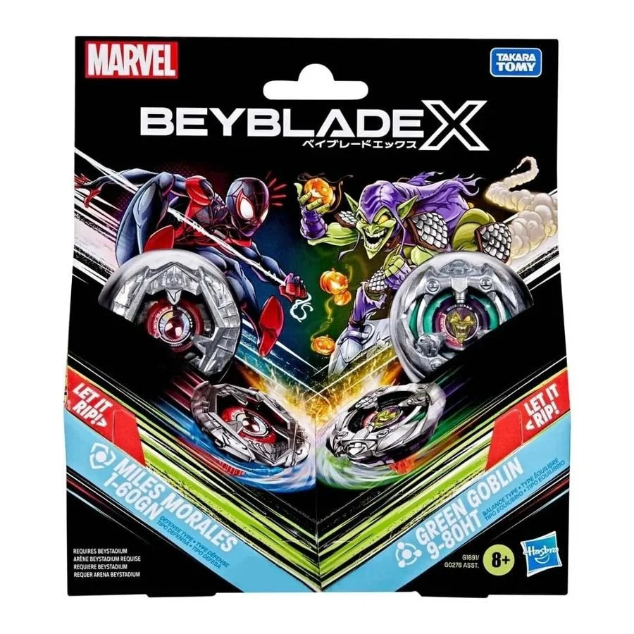 Beyblade X Marvel Miles Morales 1-60GN vs Green Goblin 9-80HT Multipac ...
