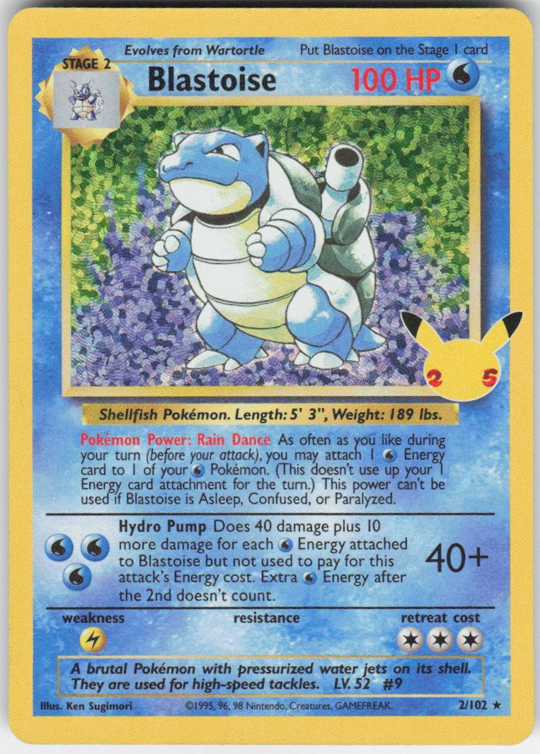 Blastoise Classic Collection Celebrations: Classic Collection 2/102 NM ...