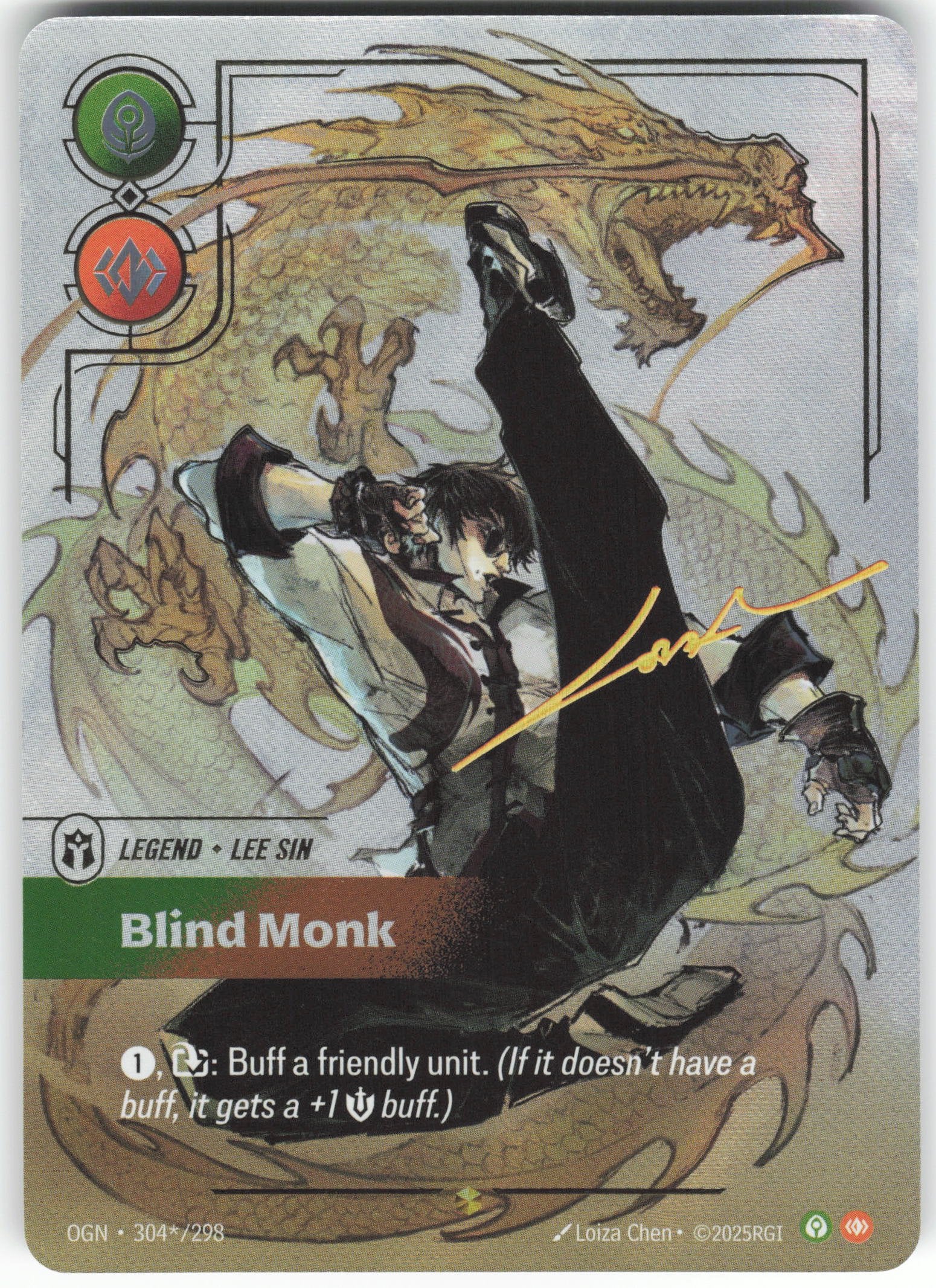 Lee Sin - Blind Monk (Signature) Showcase Origins 304*/298 NM – Raptor ...