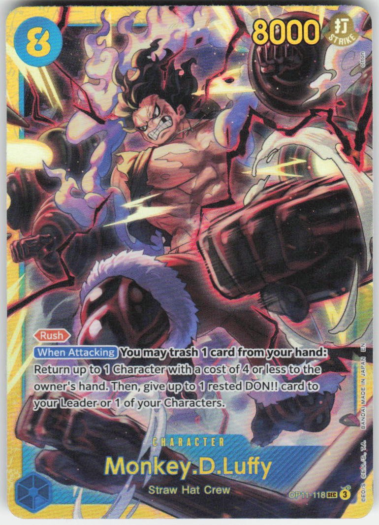 Monkey.D.Luffy (118) SEC A Fist of Divine Speed OP11-118 NM – Raptor Games